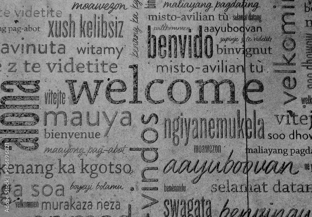 Word cloud image with the word Welcome in different world languages ...