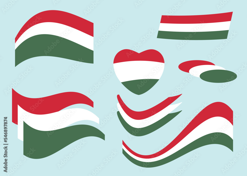 flag of Hungary - various vector shapes Stock Vector | Adobe Stock
