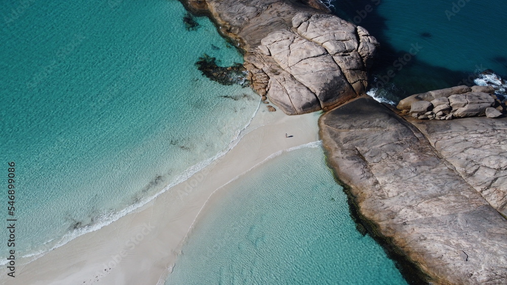 Aerial picture of Wylie bay rocks in Esperance. 2 beaches next to each ...