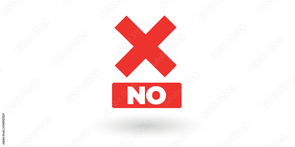 Cross No symbol in flat style vector illustration Stock Vector | Adobe ...