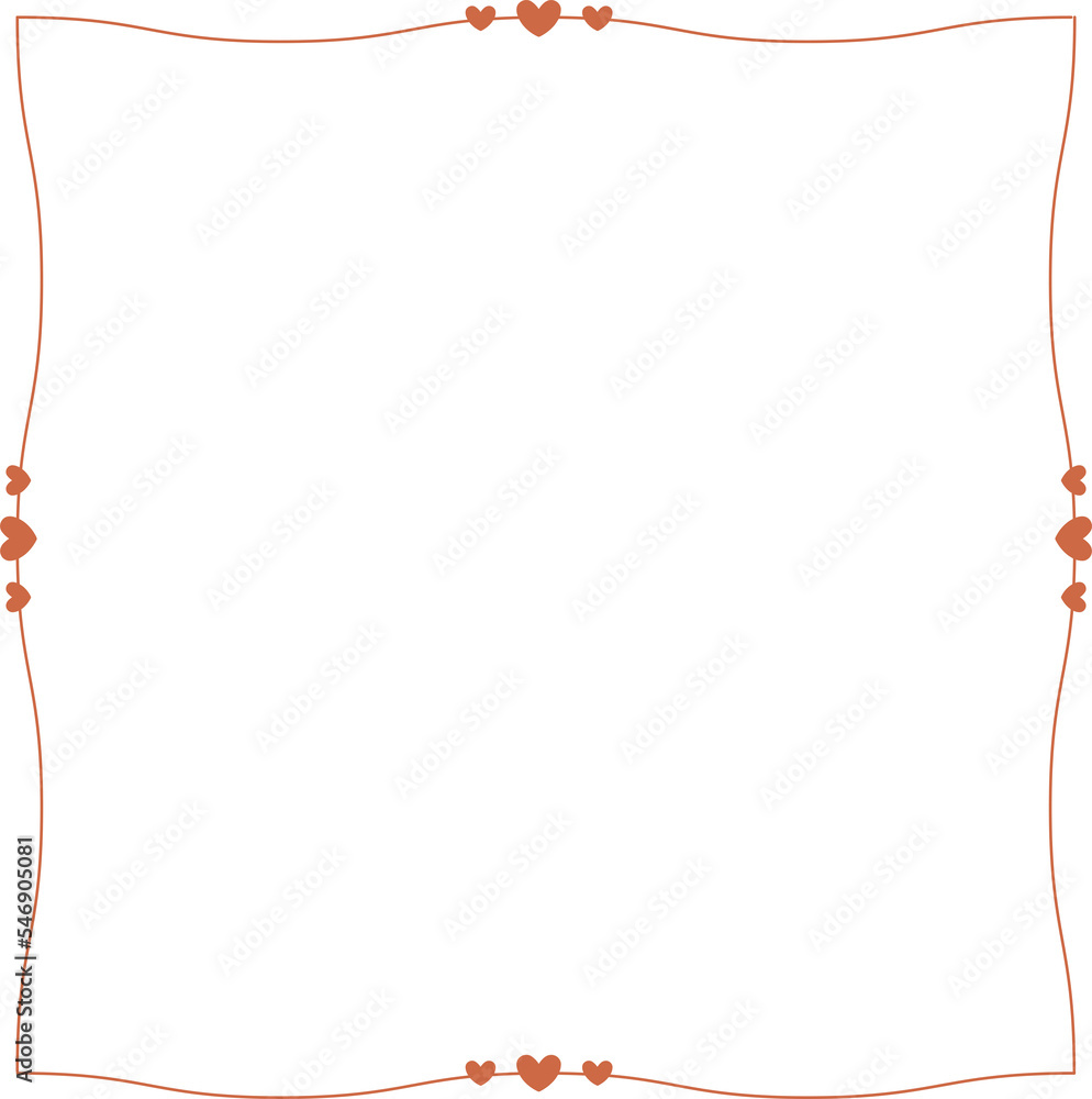 Heart pattern design with a square border frame. Stock Illustration ...