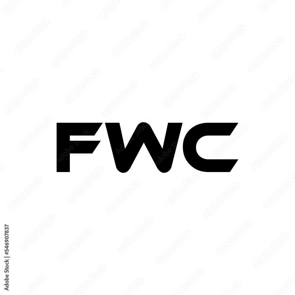 FWC letter logo design with white background in illustrator, vector ...