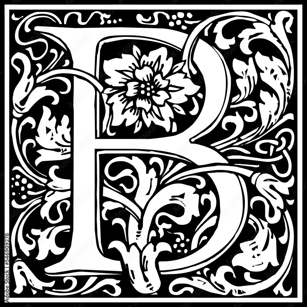 b gothic consonant letter of alphabet Stock Illustration | Adobe Stock