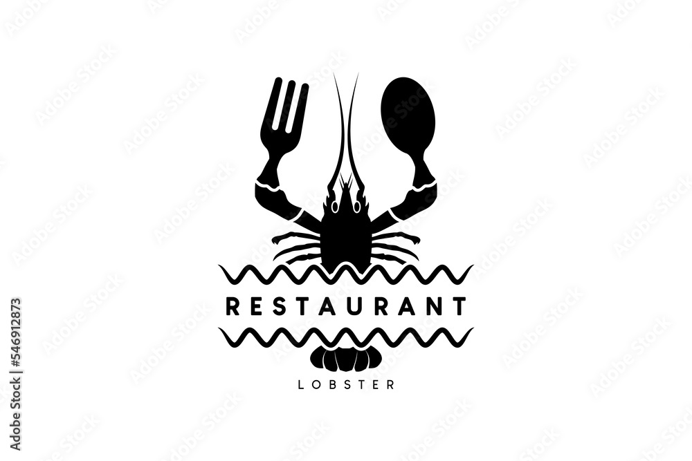 Creative vintage style lobster logo design, lobster restaurant or ...