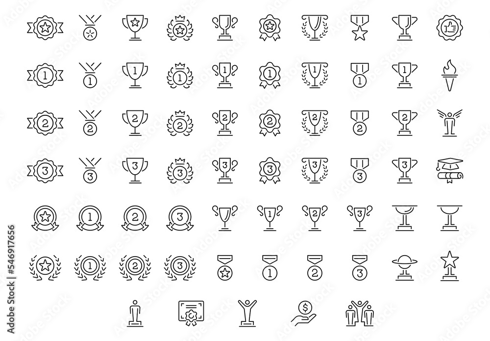 Awards Icons Set Stock Template | Adobe Stock