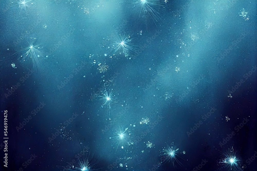 Abstract dreamy blue star filled sky background. Dreamy illustration ...