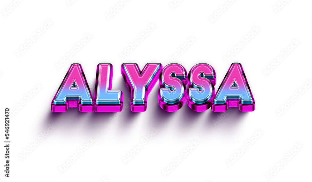 ALYSSA name colorful beautiful 3D text word PNG illustration Modern ...