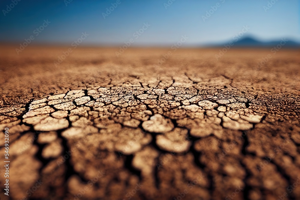 Salt from sun protruding to surface in dry cracked desert Stock ...