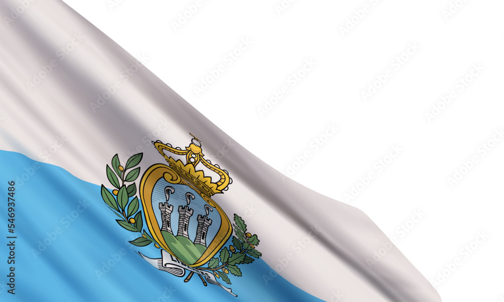 The realistic flag of San Marino isolated on a white background. Vector ...