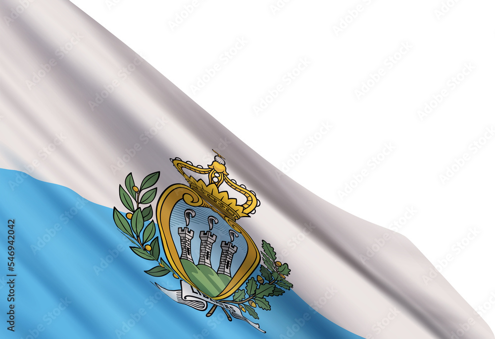 The realistic flag of San Marino isolated on a transparent background ...