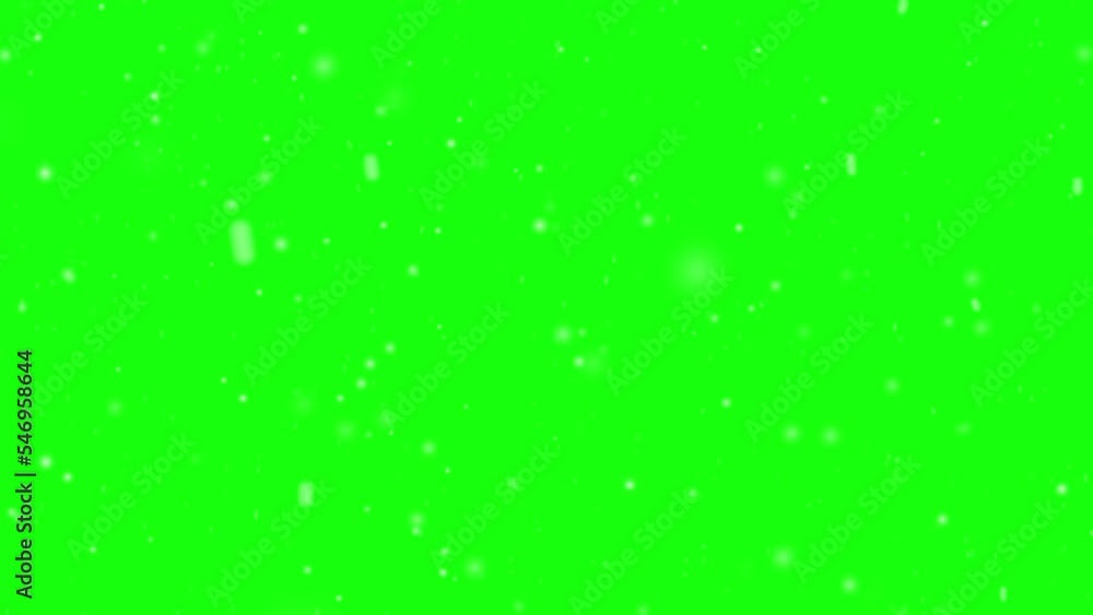 Simple falling snow animation on green screen chroma key background. 4K ...
