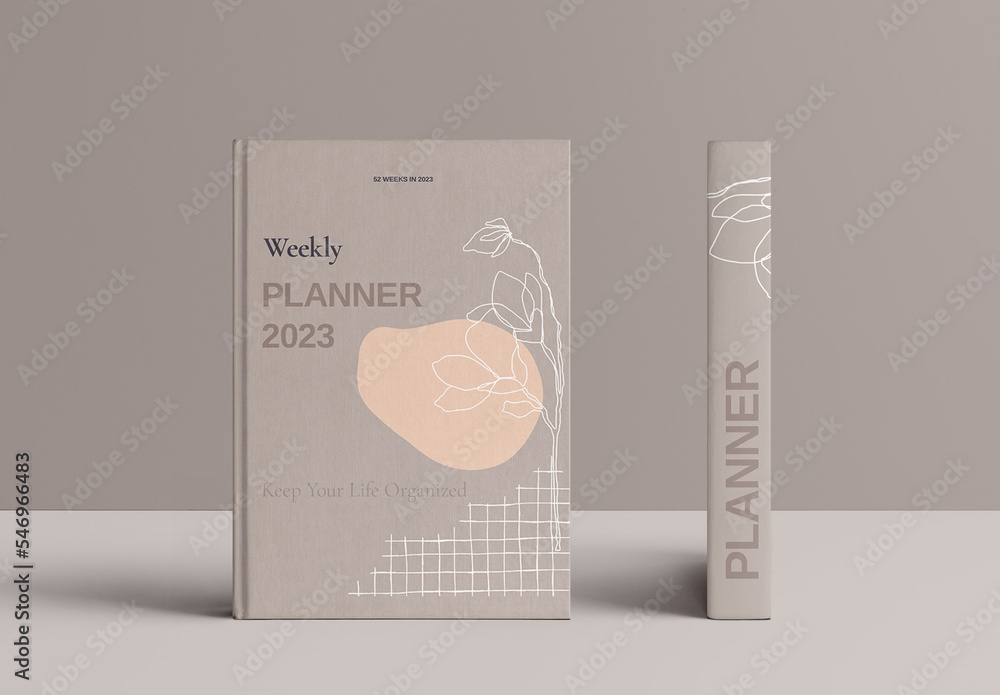 Weekly Planner 2023 Notebook Layout Stock Template | Adobe Stock