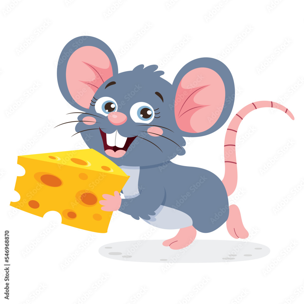 Cartoon Illustration Of A Mouse Stock Vector | Adobe Stock