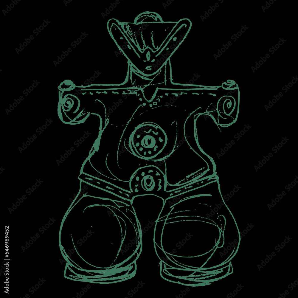 Ancient Japanese figurine of a goddess. Prehistoric female Dogū ...