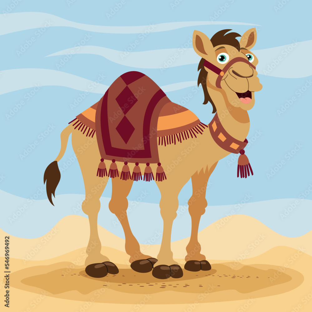 Cartoon Illustration Of A Camel Stock Vector | Adobe Stock