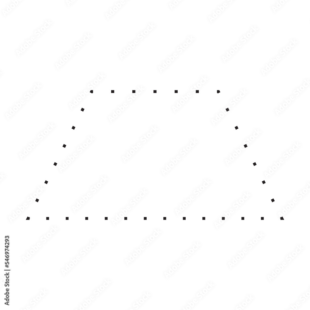 Trapezoid or Trapezium shape dashed symbol vector icon for creative ...