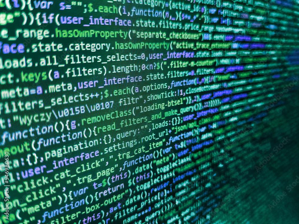 Foto Stock Web developer HTML code with CSS on screen. Concept of ...