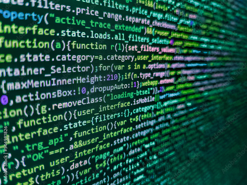 Foto de Modern web network and internet telecommunication technology. Developer working on ...