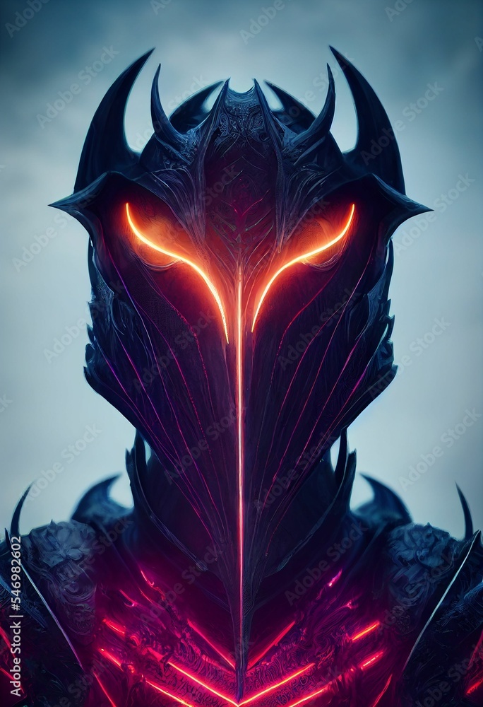 3D representation of a knight a portrait of a scary fantasy creature in ...