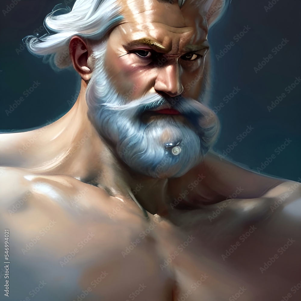 Illustrated portrait of Zeus, God of Olympia Stock Illustration | Adobe ...