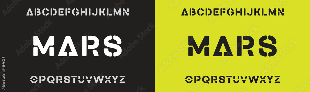 MARS multi line modern techno sci-fi display typo font. Creative and ...