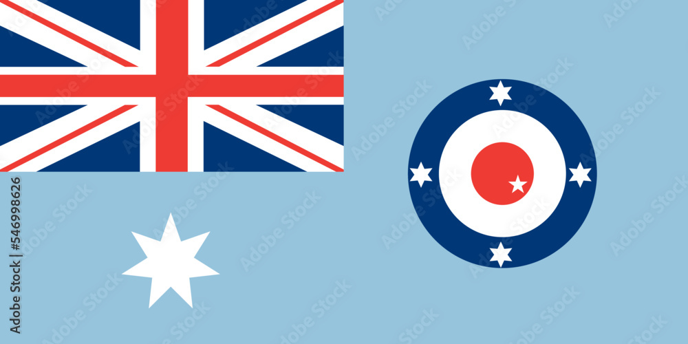 Australian Royal Air force flag vector illustration isolated. Australia ...