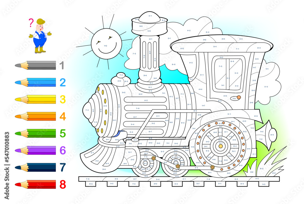 Math education for little children. Coloring book. Mathematical ...