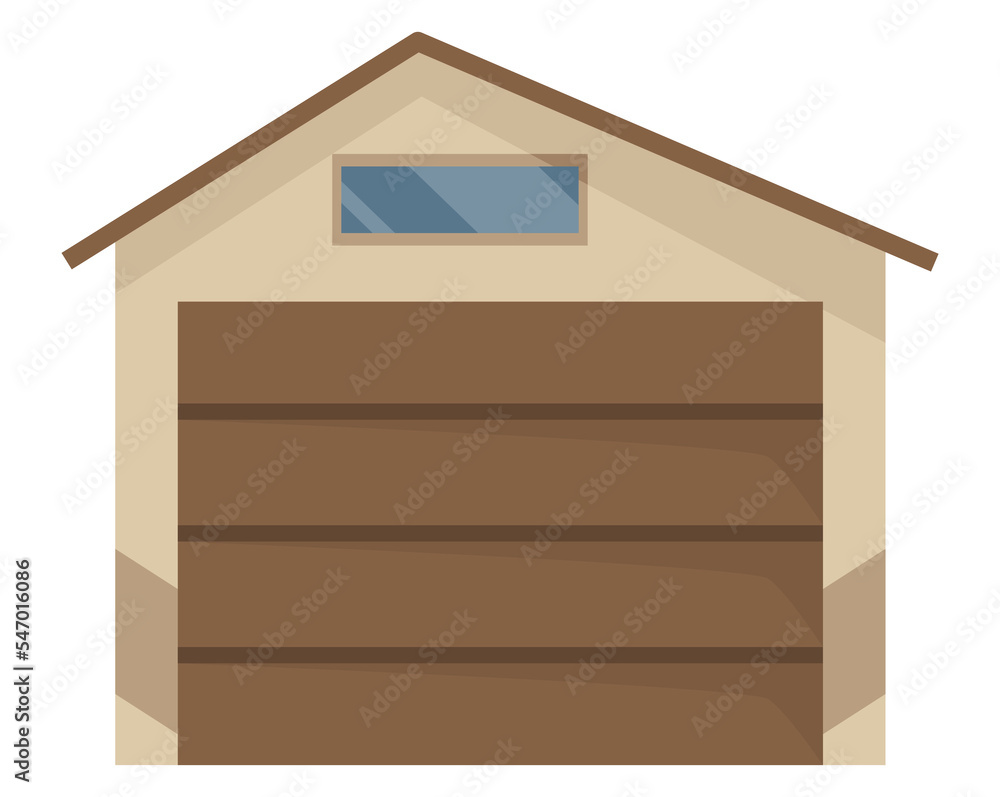 Garage door icon. Roll cartoon garage for car house storage. Metal ...