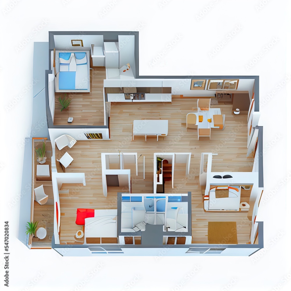 Floor plan top view. Apartment interior isolated on white background ...
