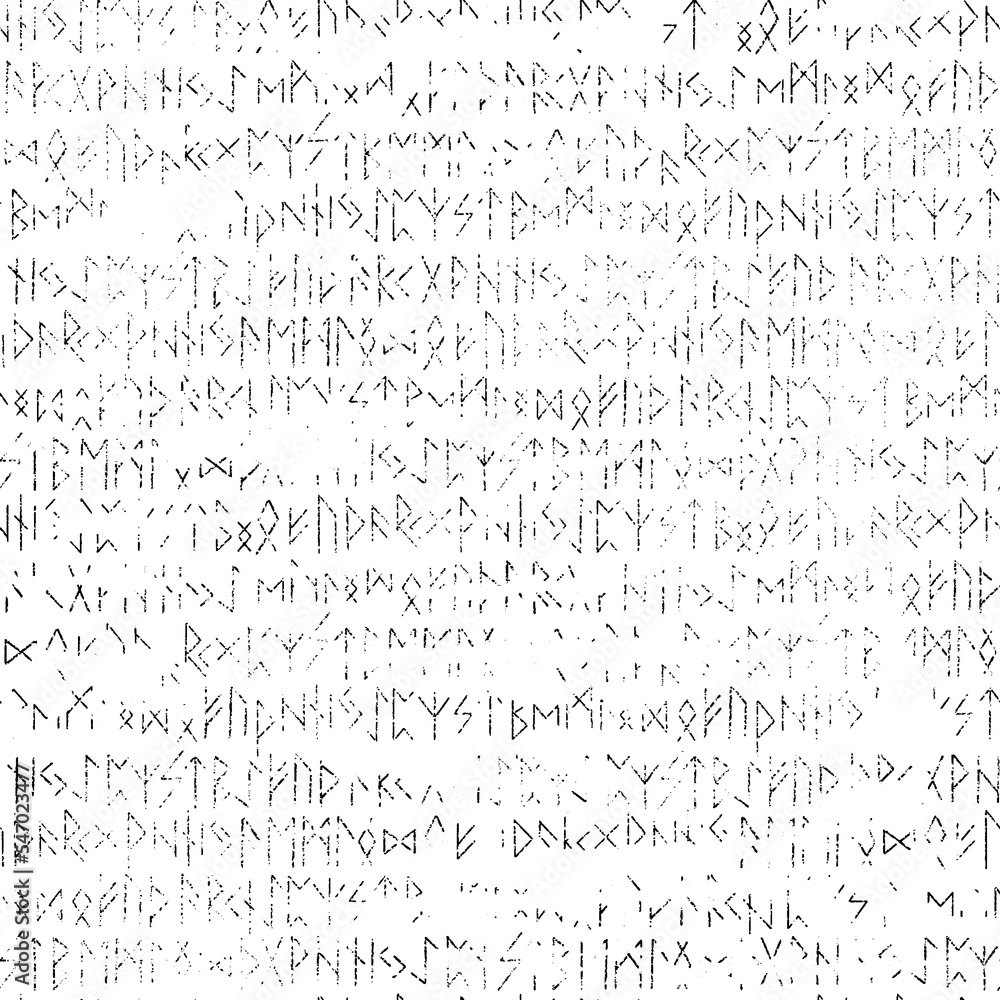 Runic scribbled seamless pattern, black white runes - Scandinavian ...