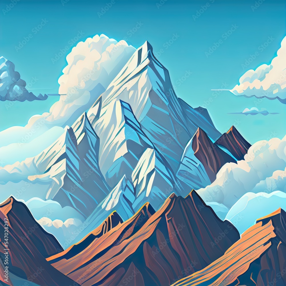 cartoon mountains Stock Illustration | Adobe Stock
