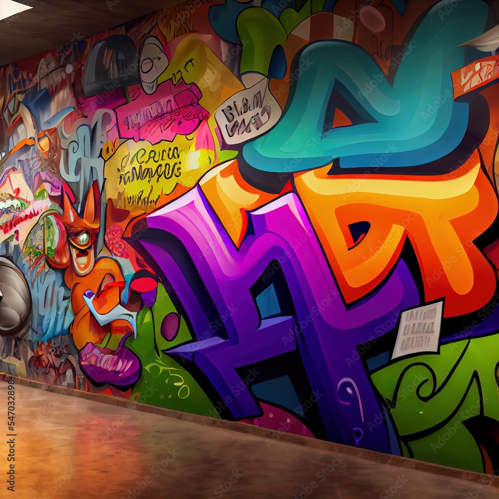 full screen texture wall with grafiti, ultra detailed and realistic ...