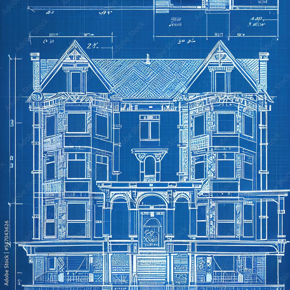Sample of architectural blueprints over a blue background Blueprint ...
