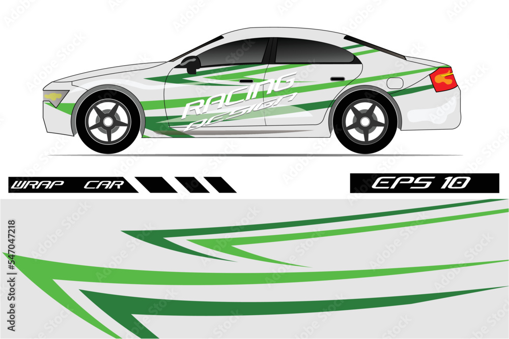Car sticker wrap design vector. Graphic abstract line racing background ...