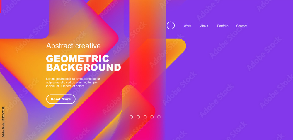 Abstract Trendy Geometric Patterns Poster With Fluid Color Triangles And Other Geometric Shapes