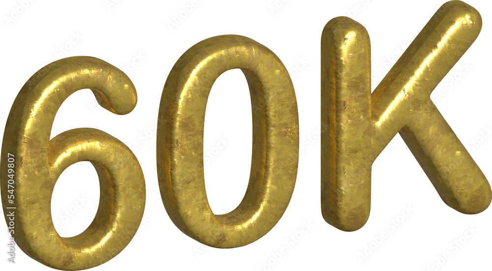 Social media post design to reach thousands of followers. 60k Gold 3d ...