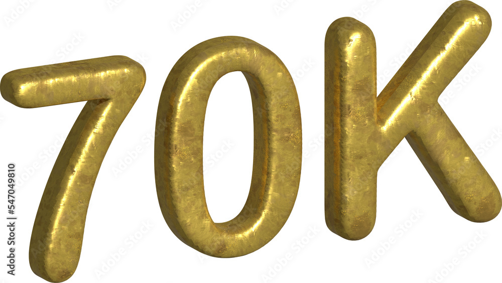 Social media post design to reach thousands of followers. 70k gold 3d ...