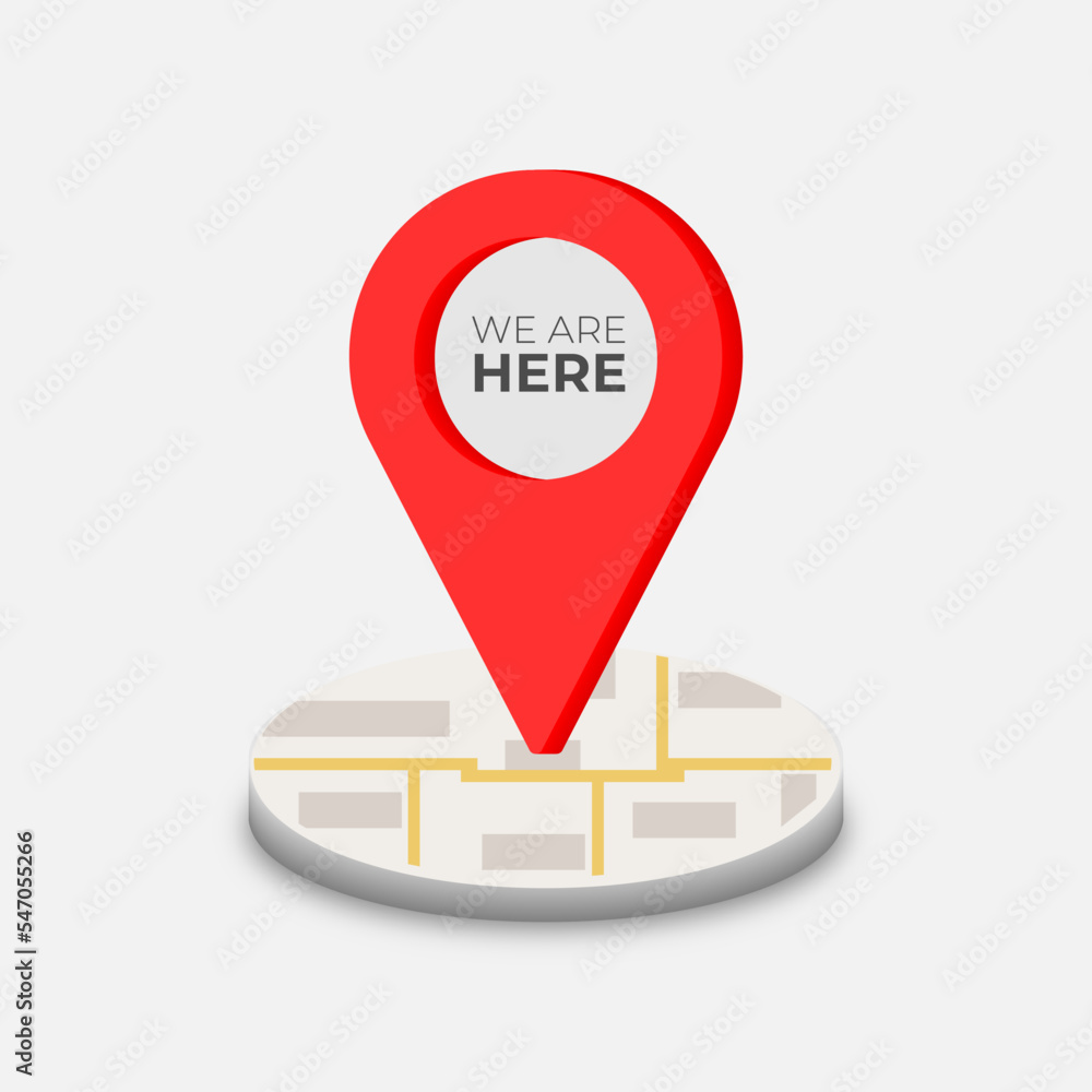 We are here street map GPS simple icon. Road GPS map here sign pin ...