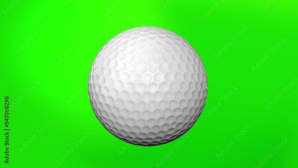 Golf Ball on Green Screen seamless. Looped Golf Ball 3D Animation of ...