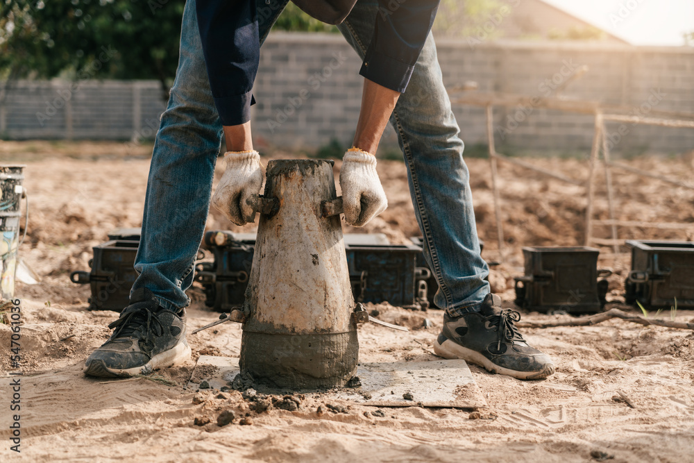 Civil work engineering quality control of concrete. Concrete Slump ...