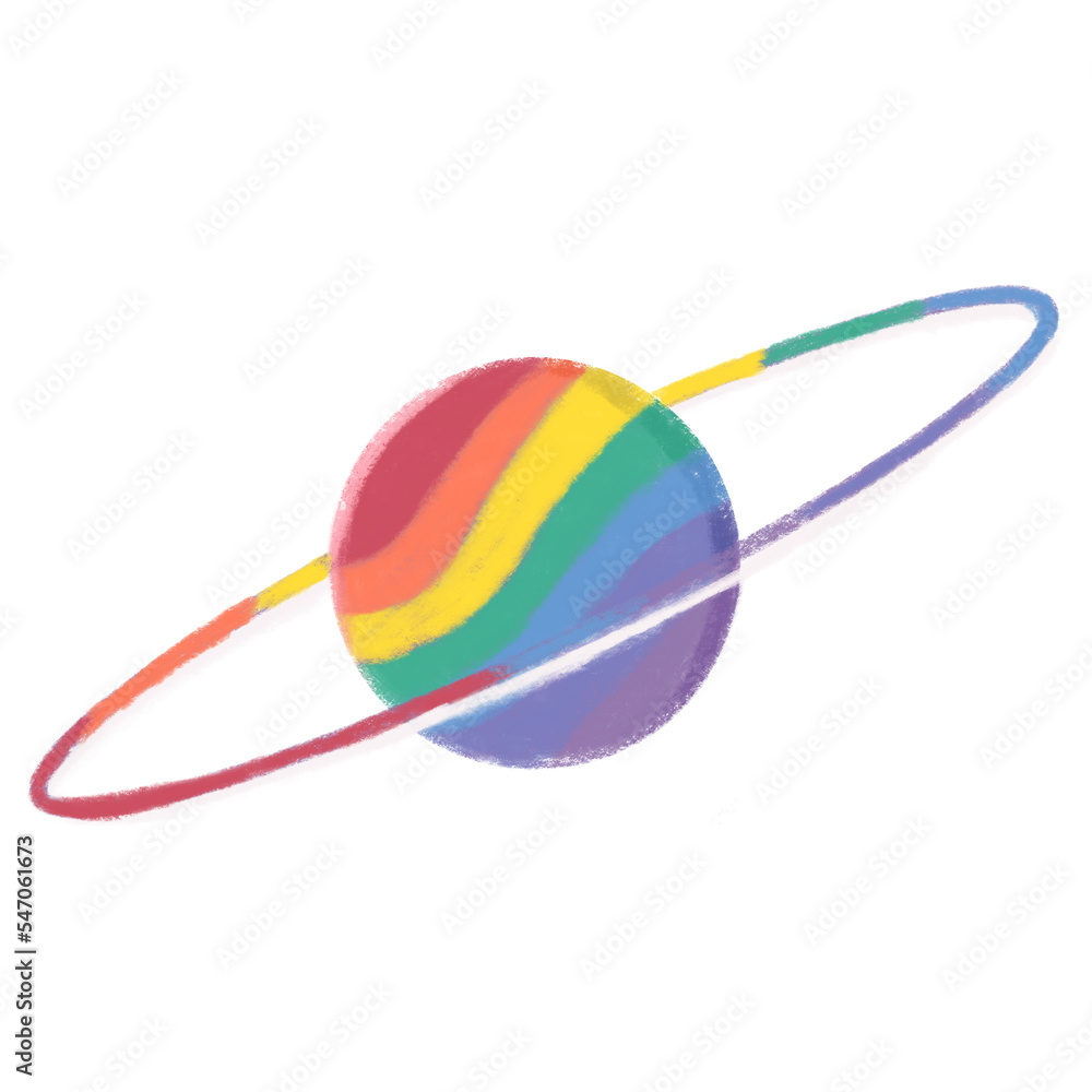 Hand drawn cartoon crayon saturn. Stock Illustration | Adobe Stock