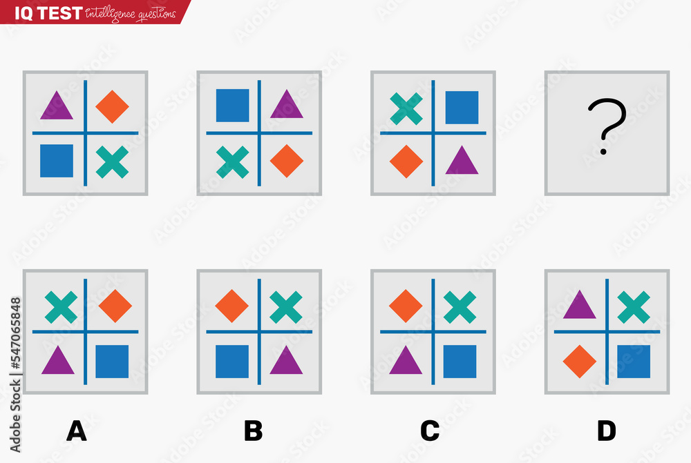 IQ Test Practical Questions. Find the missing. Stock Vector | Adobe Stock