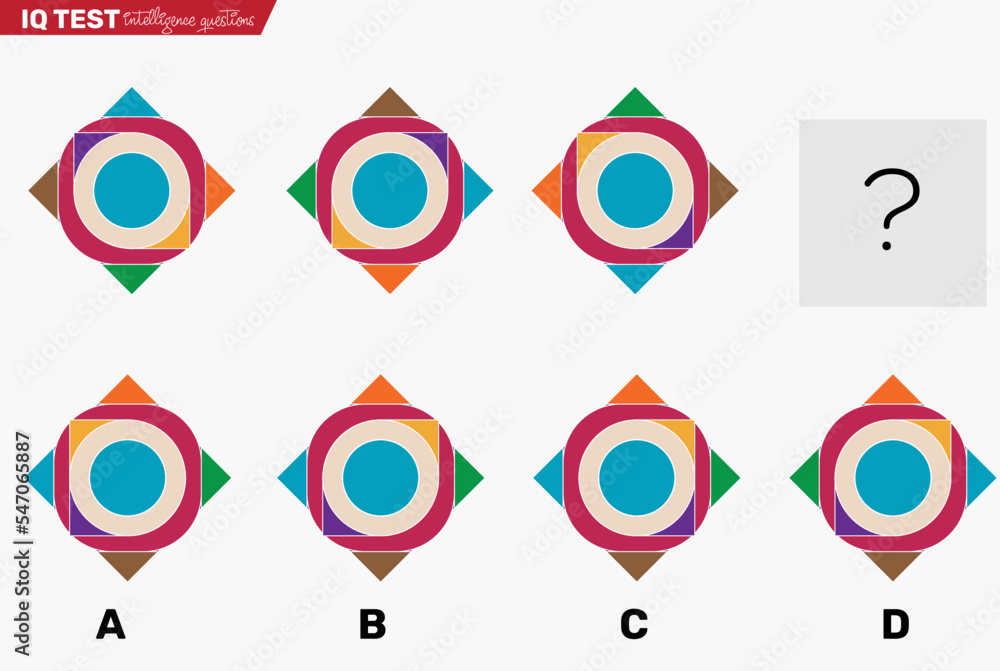IQ Test Practical Questions. Find the missing. Stock Vector | Adobe Stock