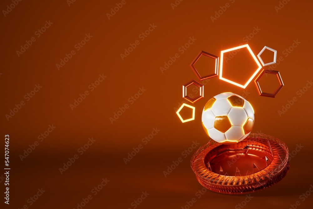 3d football object design. realistic rendering. abstract futuristic ...