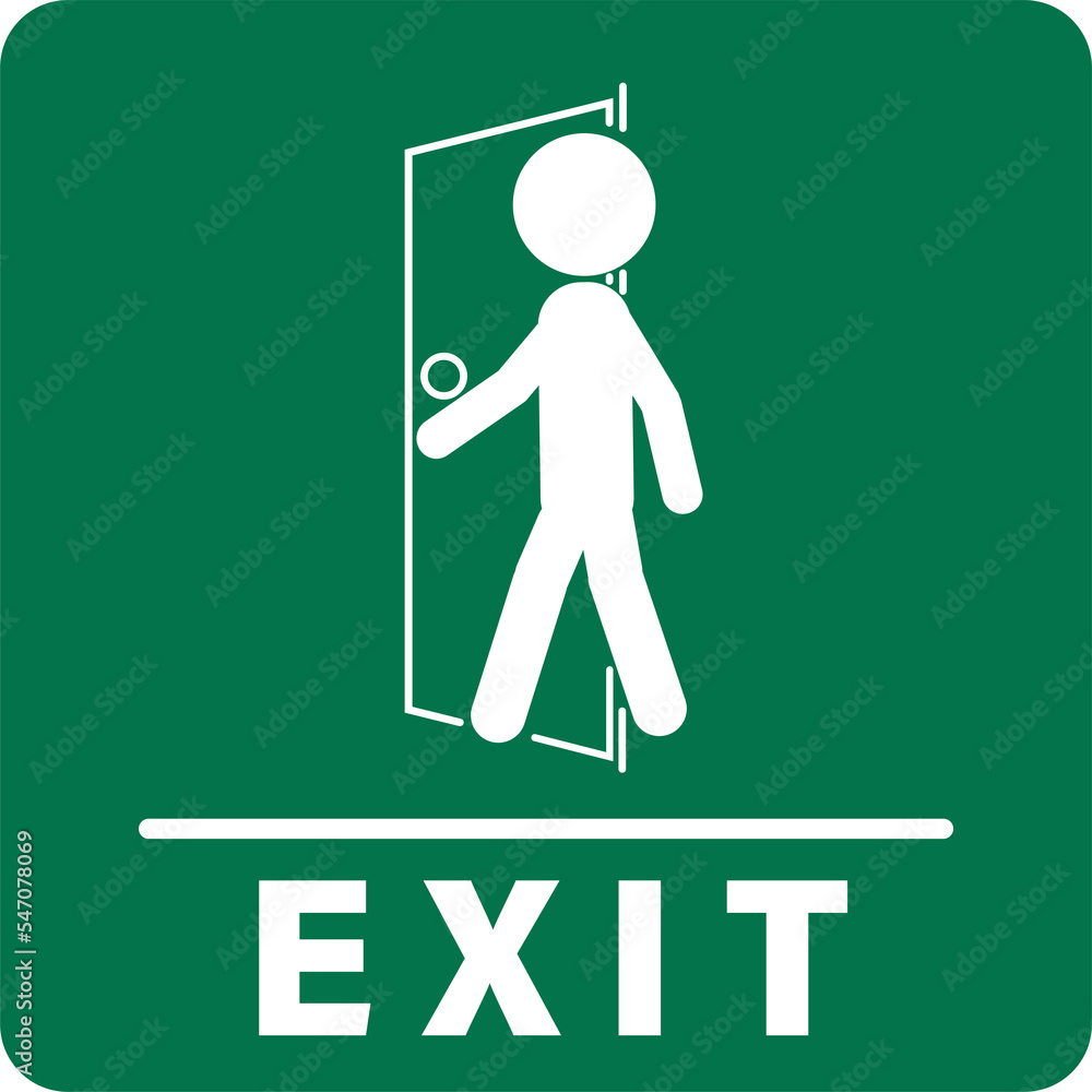 Isolated Trasnparent Push and Pull to open door green square sign ...