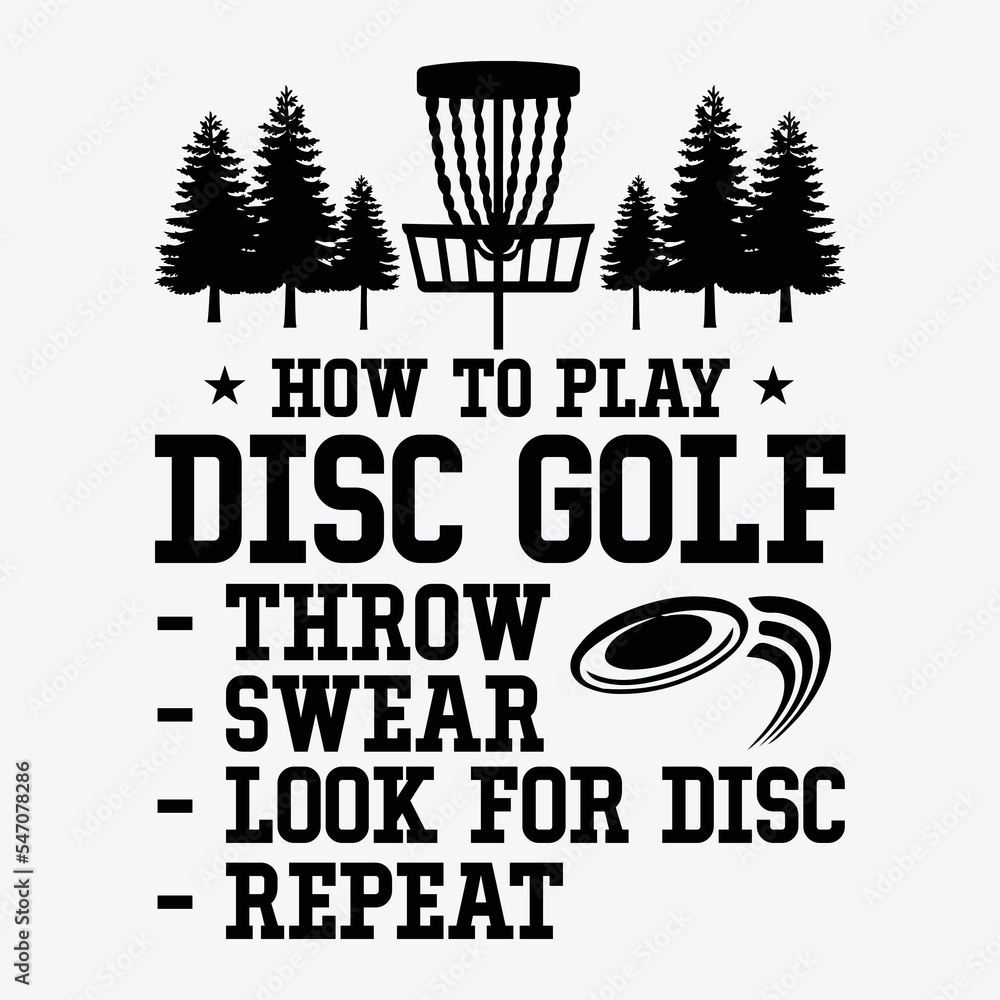 How To Play Disc Golf Funny Frisbee Disc Golfers Humors Stock Vector ...
