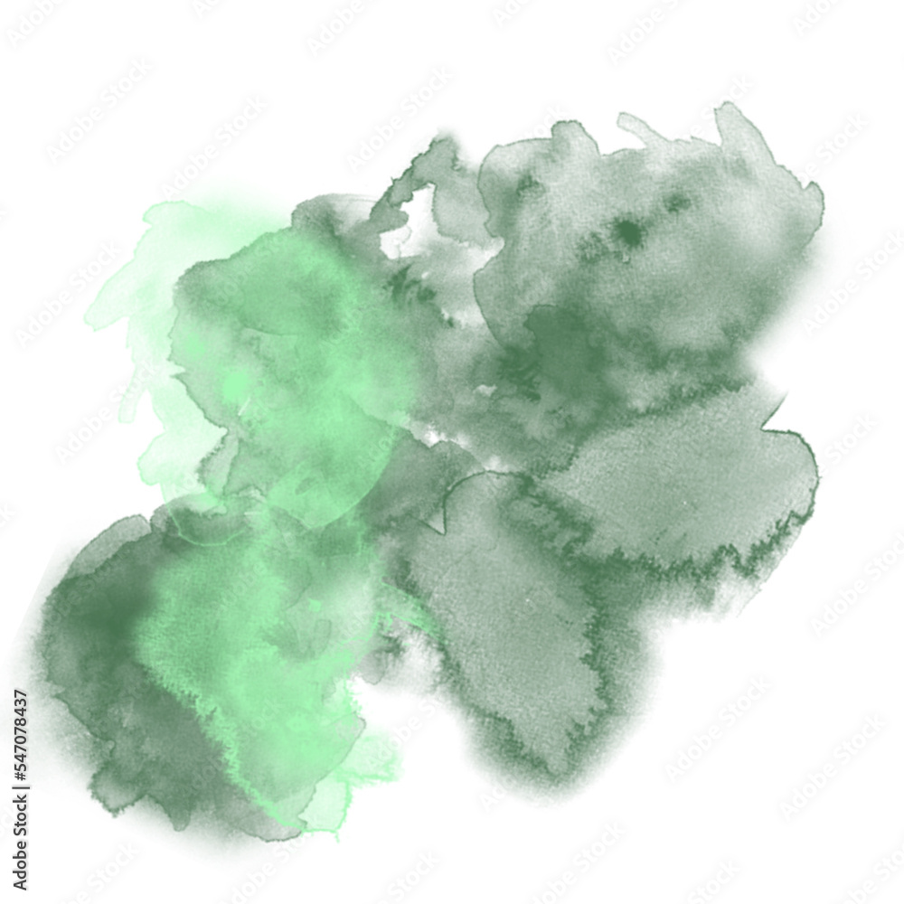Dark Green Watercolor Brush Stroke Transparent Stock Illustration ...