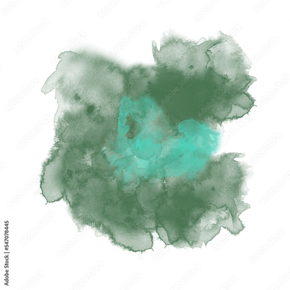 Dark Green Watercolor Brush Stroke Transparent Stock Illustration ...