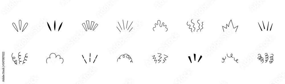 Anxiety symbols hand drawn icon set. Stress and dumbfounded line ...