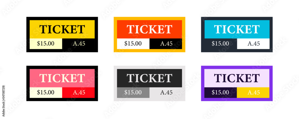 Recreation ticket vector design template. Event voucher pass symbol ...